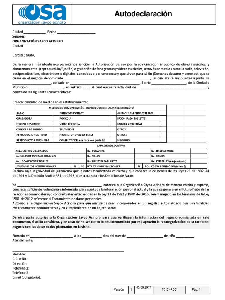 Formulario Osa | PDF | Televisión | Tecnología digital