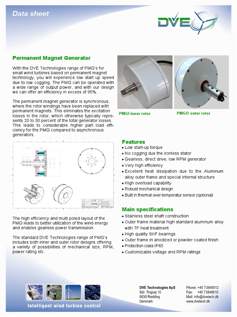 Data Sheet: Permanent Magnet Generator | PDF | Electric Generator ...