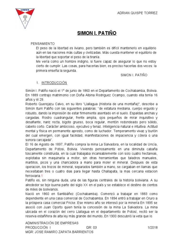 5 Simon Patiño | PDF | Business
