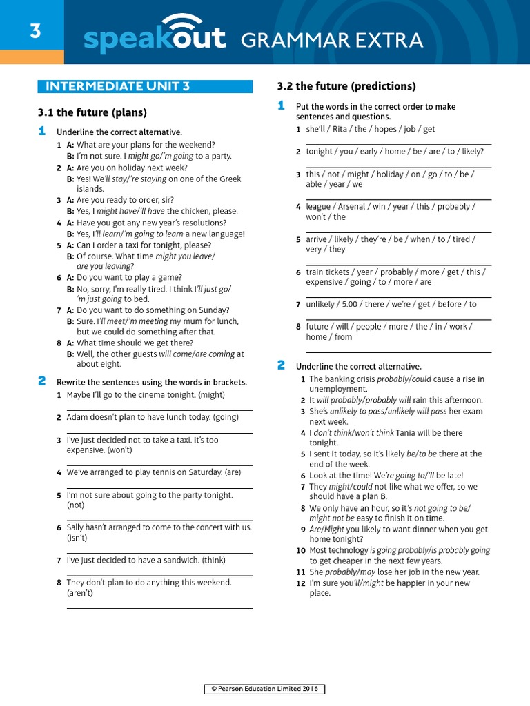 Grammar Extra: Intermediate Unit 3 | PDF
