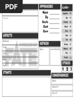 Main Fate Core System Character Sheet | PDF