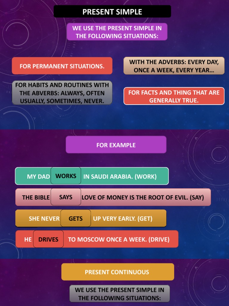 Present Simple and Continuous Overview | PDF | English Language | Grammar