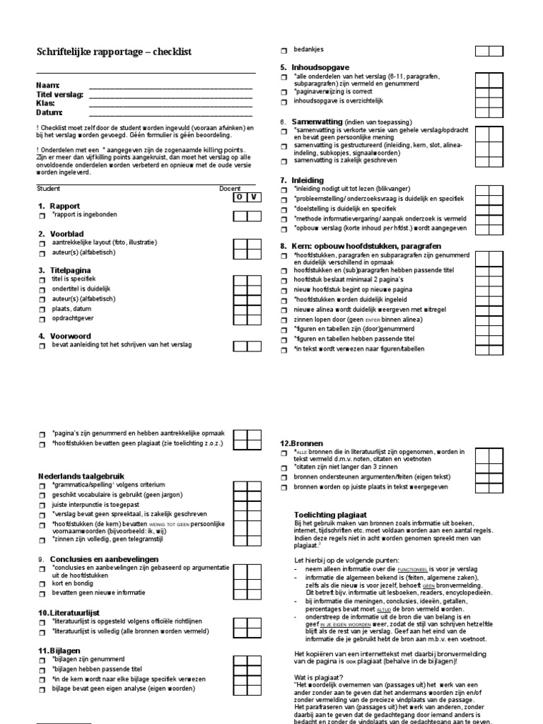 Checklist Schriftelijk Rap Porter en DD 24-08-2006