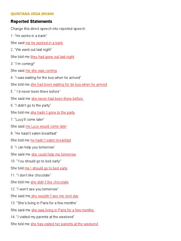 Reported Statements: Quintana Vega Divani | PDF