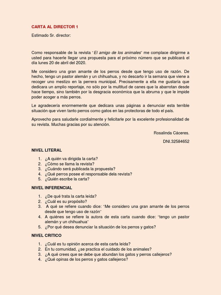 Ejemplo de Carta Al Director2 | PDF