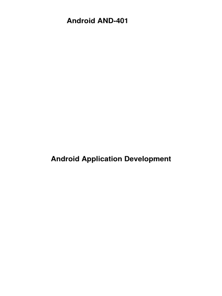 Android Application Development | PDF | Android (Operating System) | Class (Computer Programming)