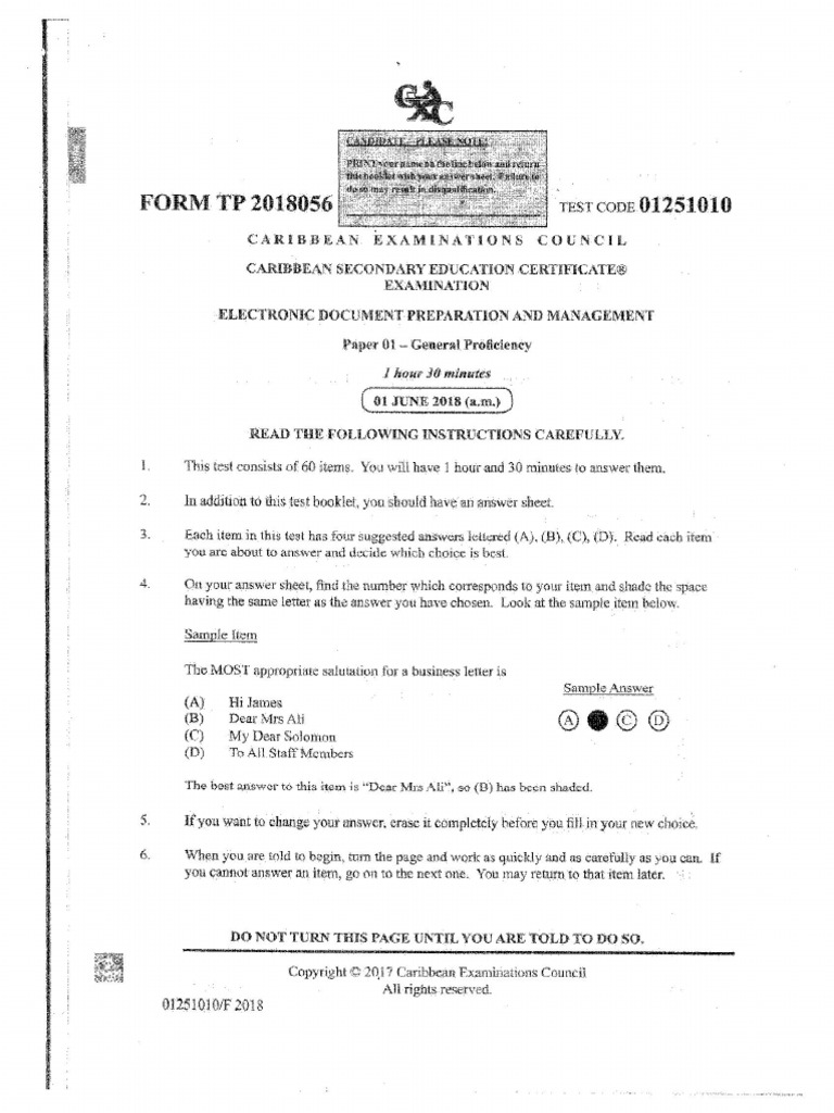 Edpm Multiple Choice 2018 No 2 Past Paper PDF | PDF