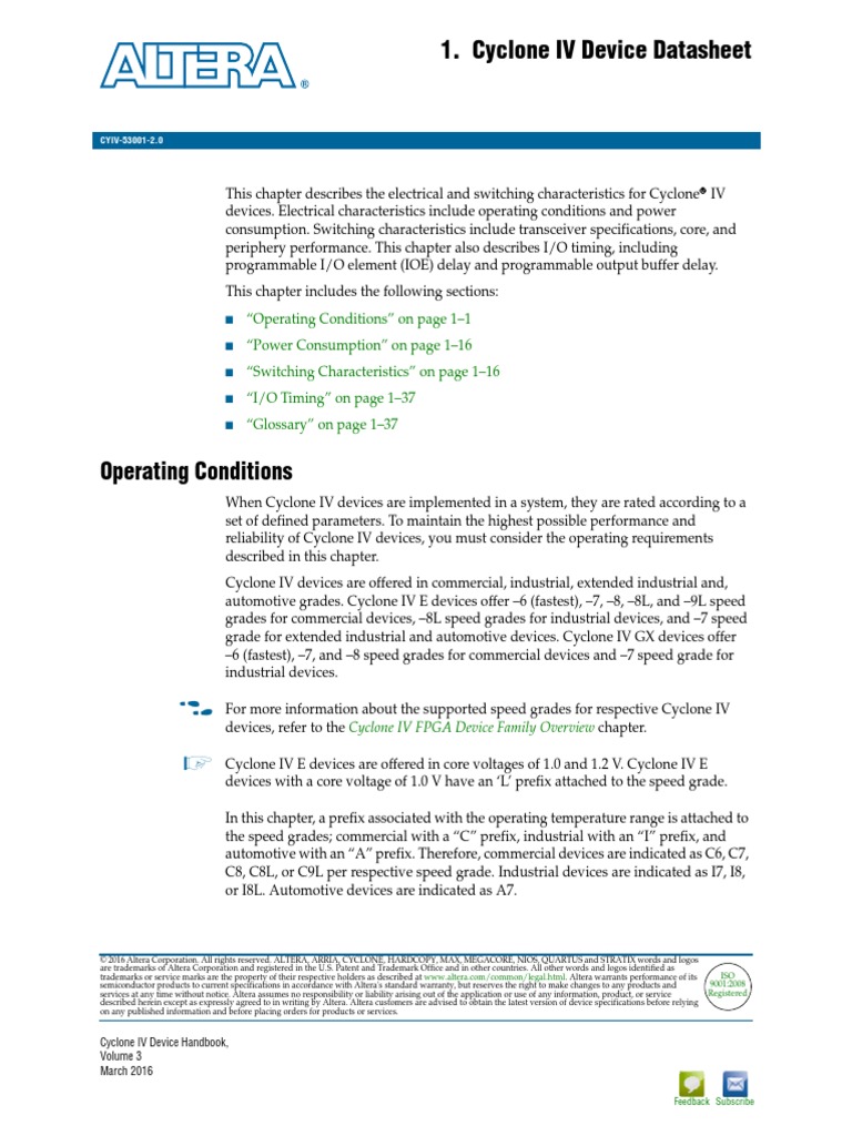 Fpga Altera Cyclone IV | PDF | Digital Electronics | Electrical Engineering