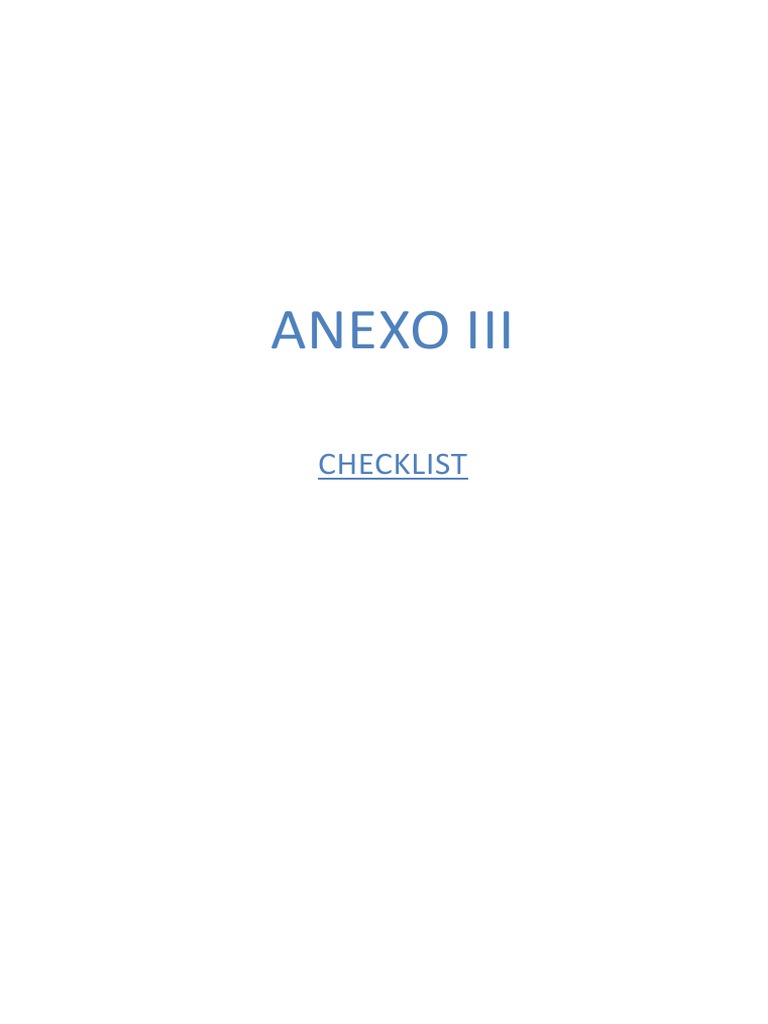 TATIC - Manual Tecnico - Anexo III - Checklist | PDF | Microsoft SQL Server | Microsoft Windows