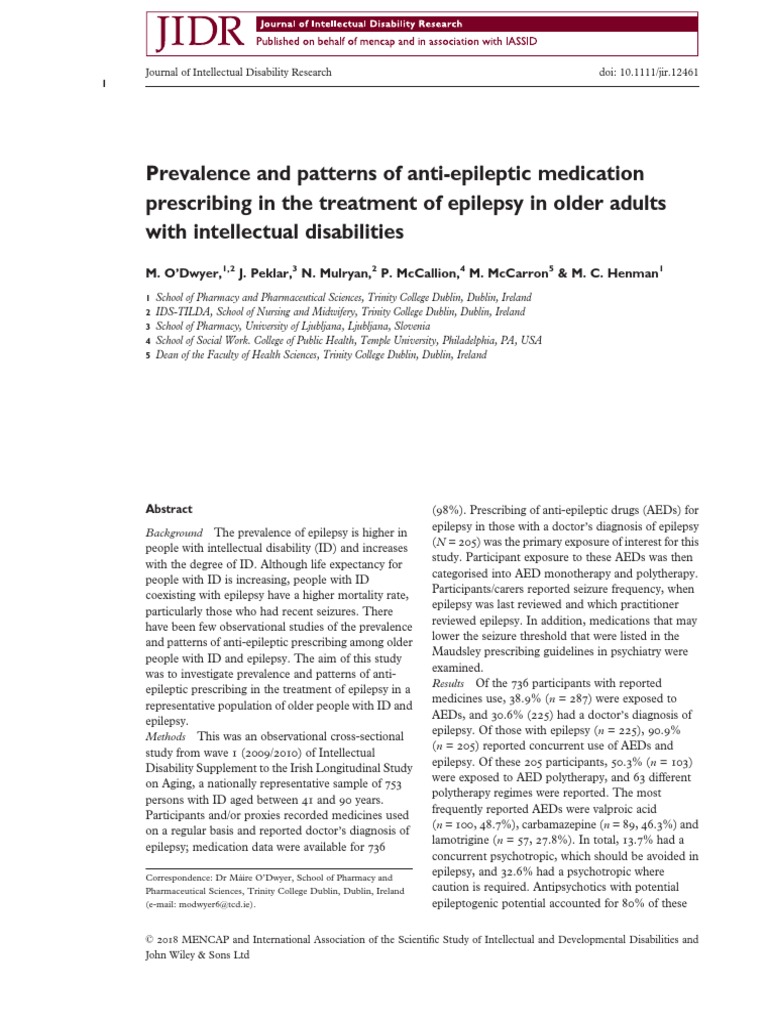 Prevalence and Patterns of Anti-Epileptic Medication Prescribing in The ...
