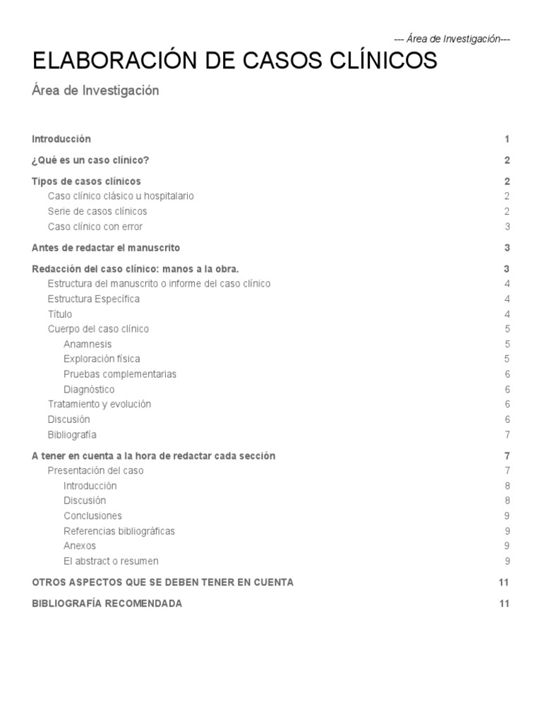 Elaboración de Casos Clínicos | PDF | Reporte de un caso | Diagnostico medico