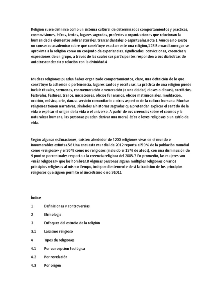 Definición y elementos de la religión | PDF | protestantismo ...
