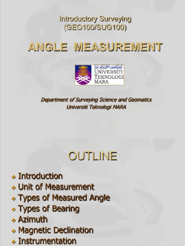 Lecture 4 - Angle Measurement | PDF | Compass | Azimuth