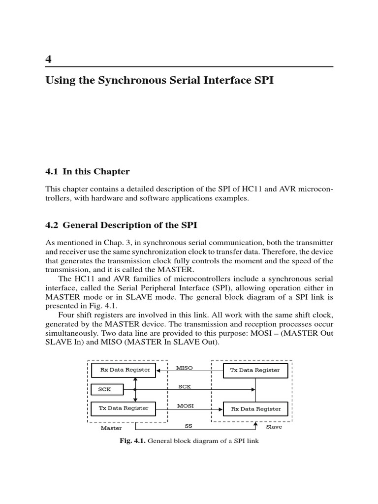 4 Using The Synchronous Serial Interface SPI: 4.1 in This Chapter | PDF | Computer Standards ...