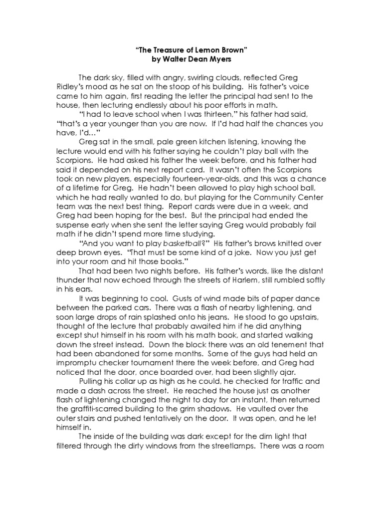 The Treasure of Lemon Brown Full Text | PDF | Nature