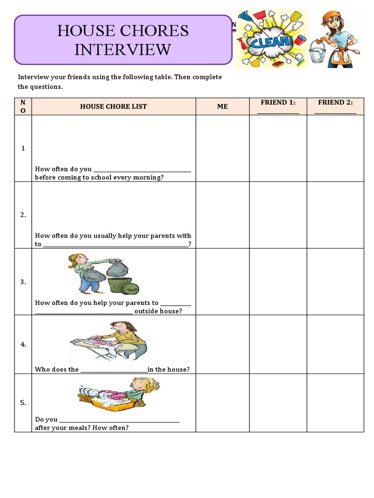 Chore Talk: Friends' Perspectives | PDF