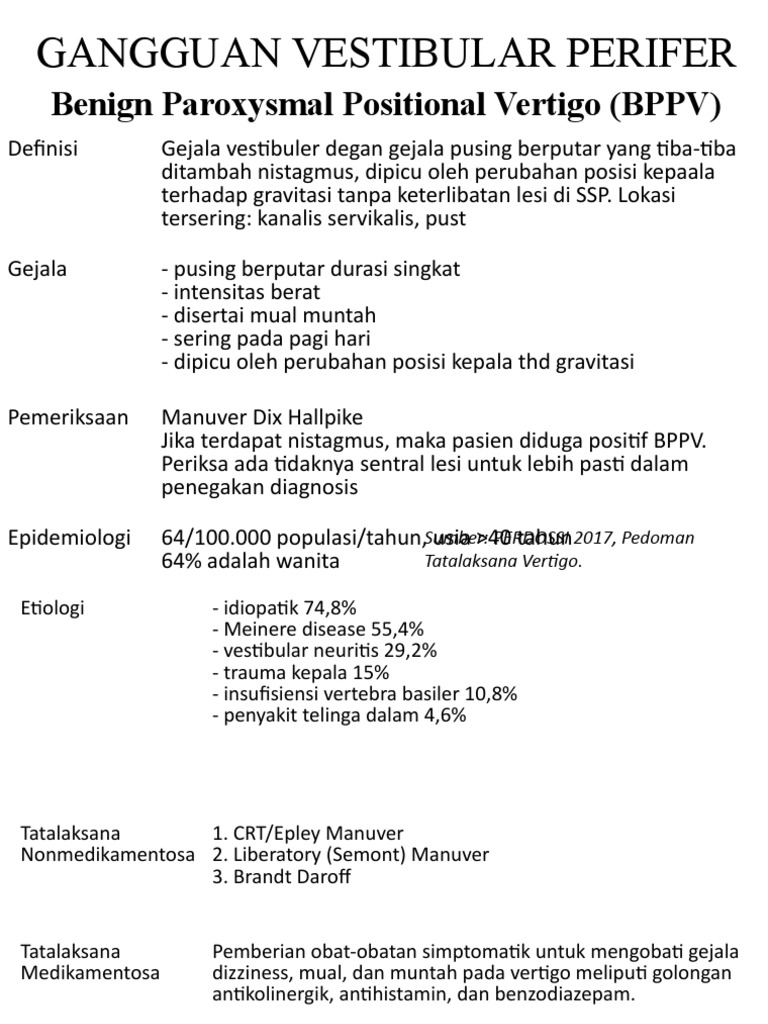 Benign Paroxysmal Positional Vertigo (BPPV) | PDF | Sains & Matematika ...