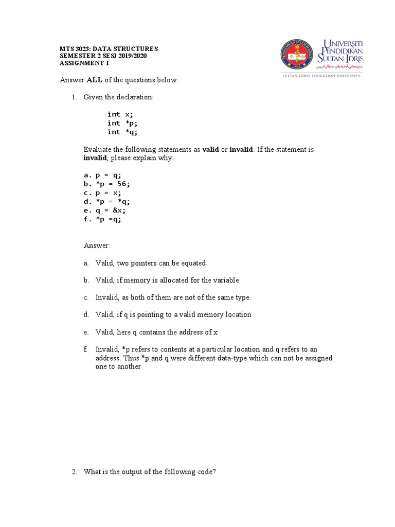 Data Structure Assignment 1 Pdf Algorithms And Data Structures