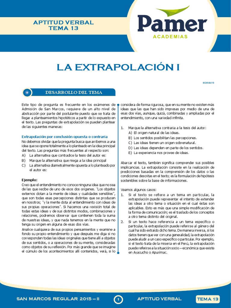 Tema 13 - La Extrapolación I | PDF | Mente | Epistemología