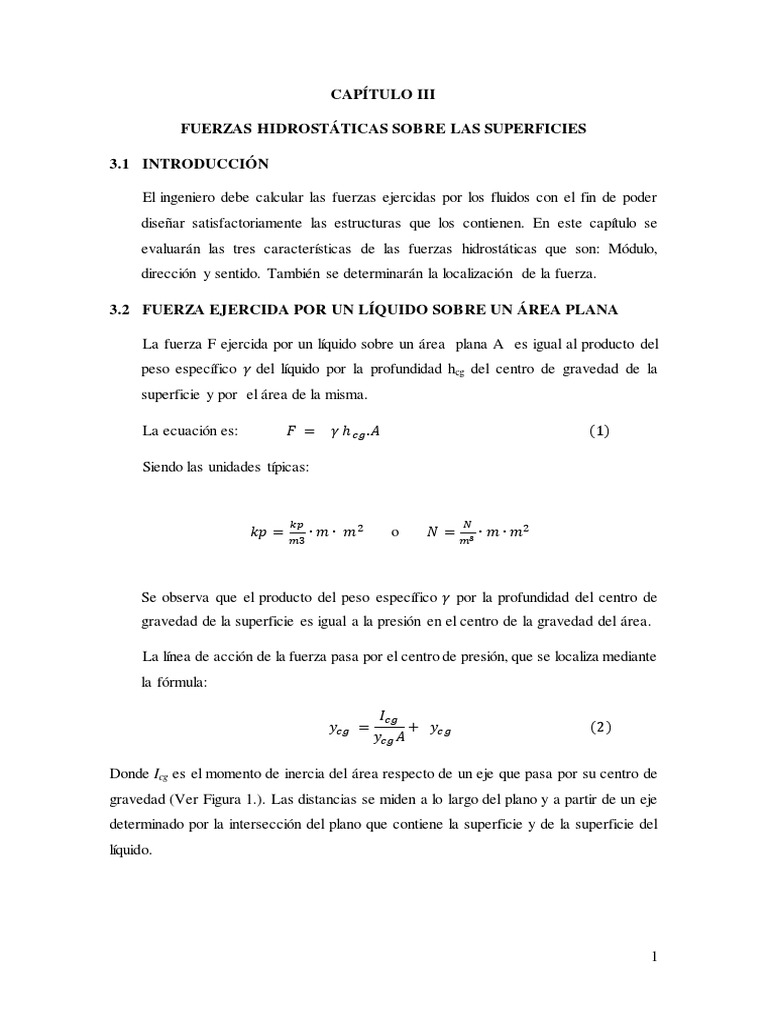 Capítulo 3 - Fuerzas Hidrostáticas Sobre La Superficie | PDF | Presión ...