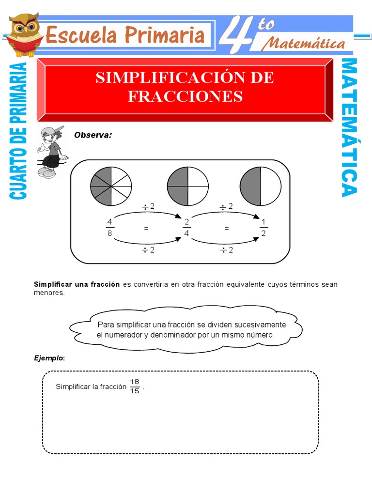 Simplificación de Fracciones para Niños | PDF | Fracción (Matemáticas ...