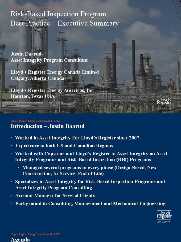 Risk-Based Inspection Program Best Practice - Executive Summary | PDF ...