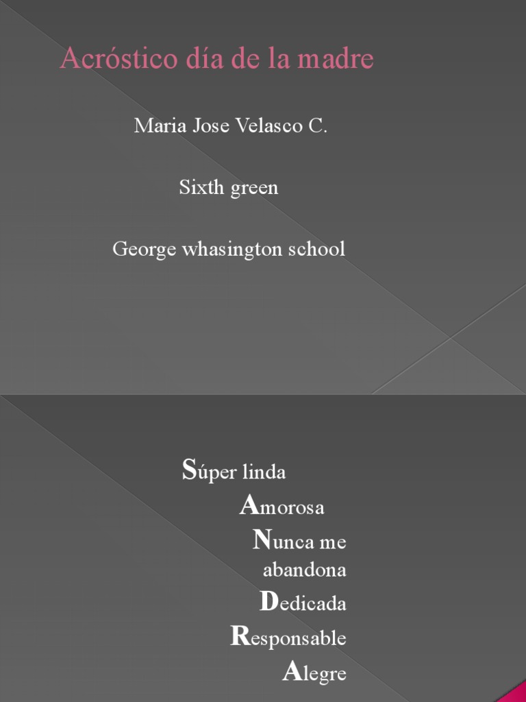 Acróstico para el Día de la Madre | PDF