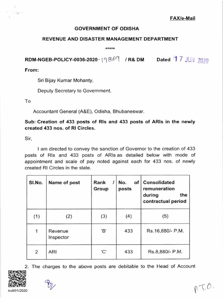 Upcoming Notification Revenue and Disaster Management Odisha RI ARI ...