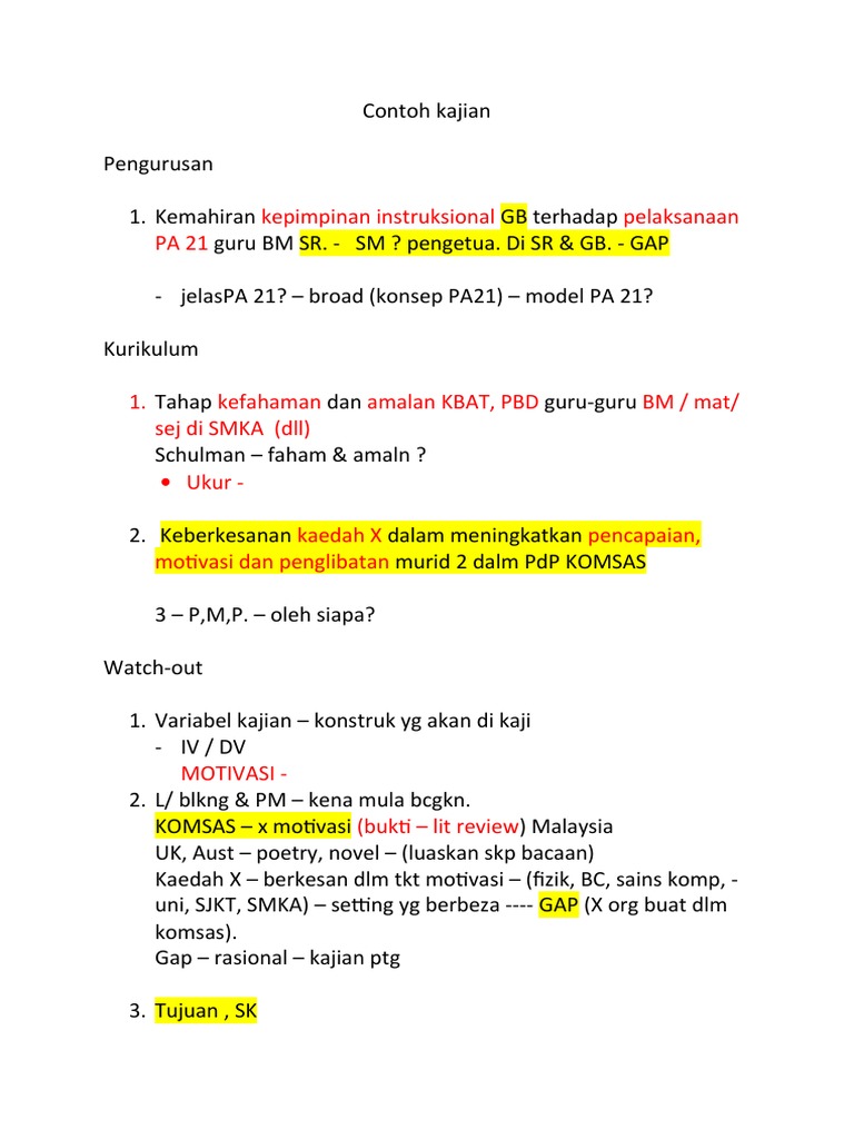 Contoh Kajian | PDF | Metode & Bahan Ajar | Komputer