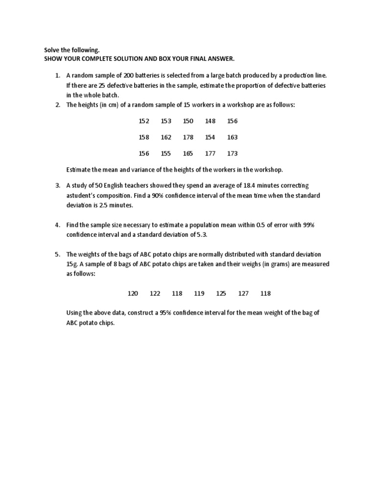 Solve Statistics Problems: Proportions, Means, Confidence Intervals ...