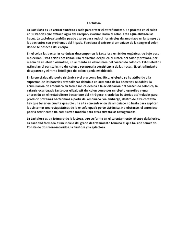 Lactulosa | PDF | Fructosa | Sacarosa