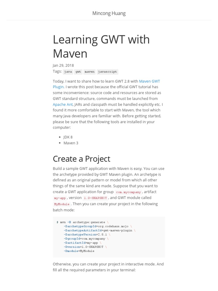 Learning GWT With Maven | PDF | Web Application | Java (Programming Language)