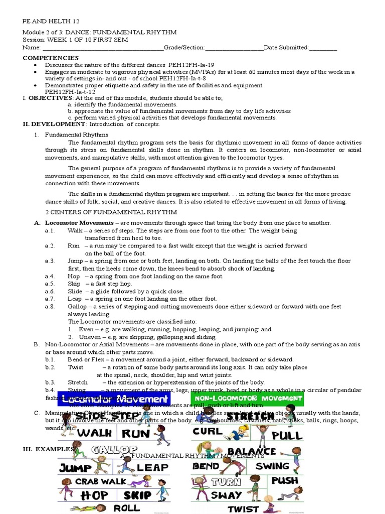 Module 2 of 3 Pe and Health 12 Week1 Fundamental Rhythm | PDF ...