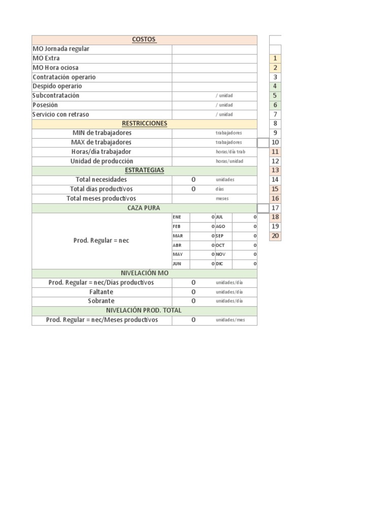 Ejemplo Plan Agregado de Producción | PDF | Outsourcing | Economía Internacional