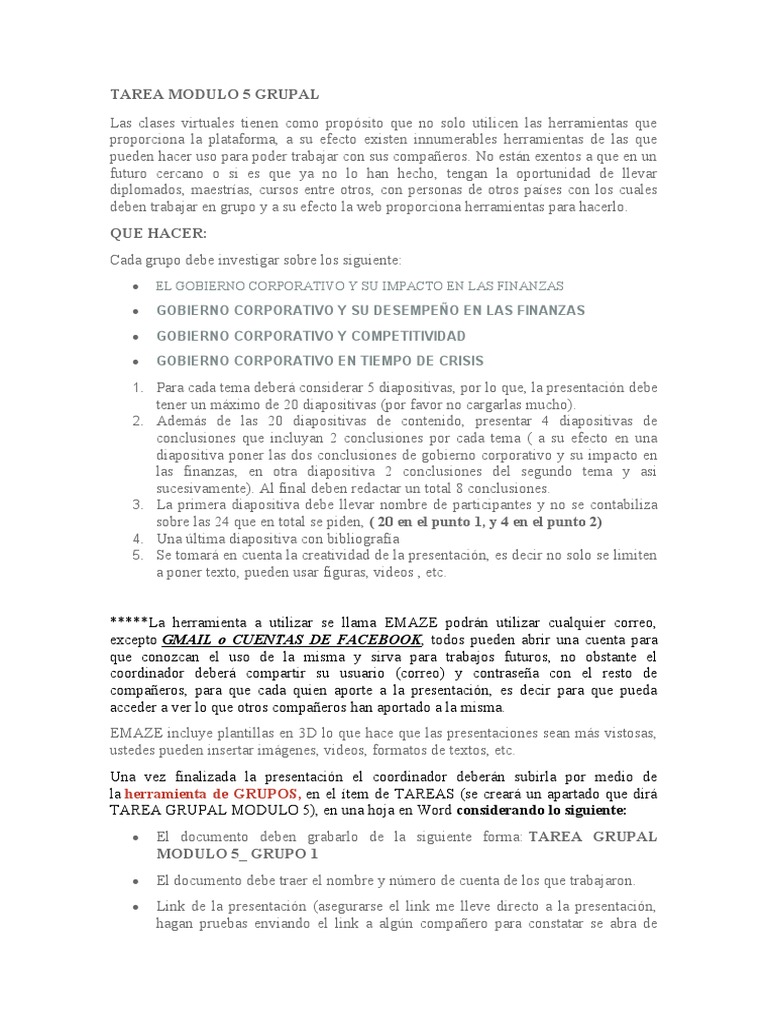 Tarea Modulo 5 Grupal | PDF | Contraseña | Comunicación