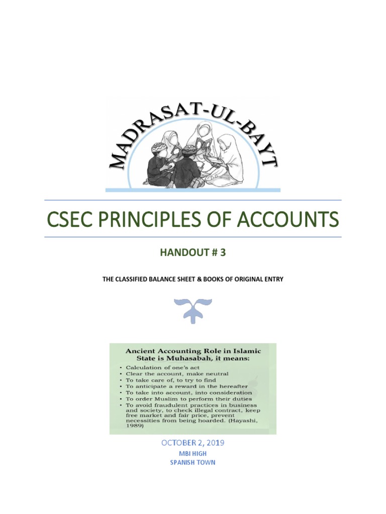 Csec Poa Handout 3 | PDF | Bookkeeping | Equity (Finance)