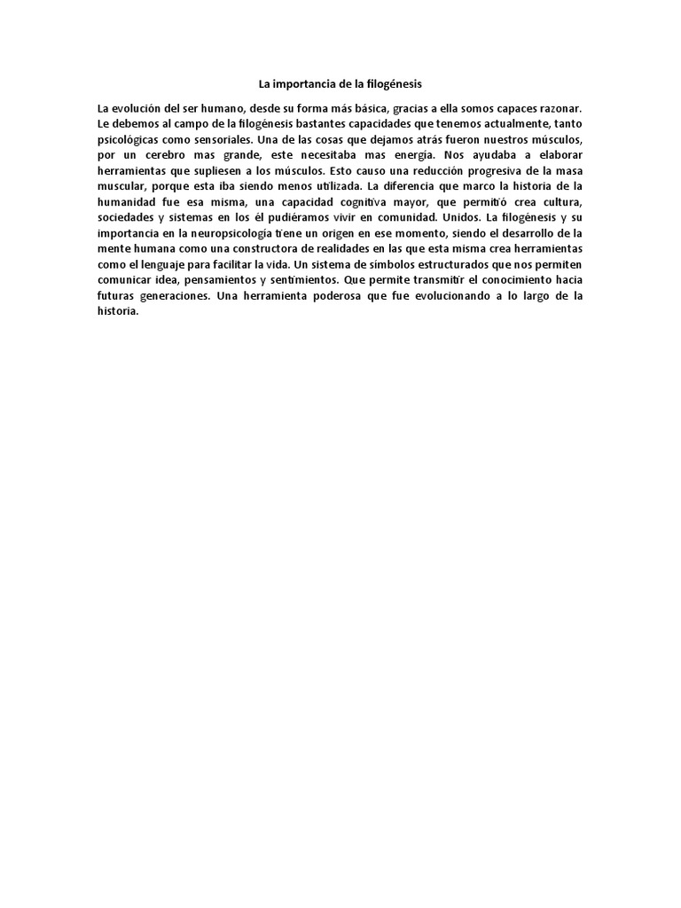 Importancia de La Filogenesis | PDF | Ciencia y matemáticas