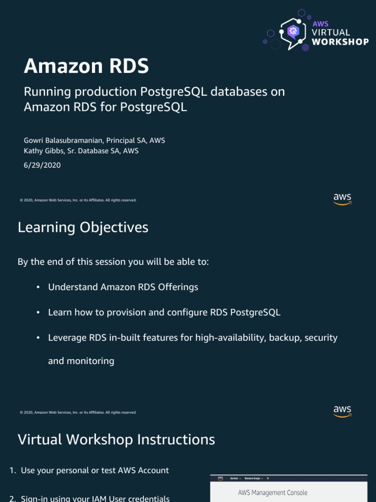 Running Production PostgreSQL Databases On Amazon RDS For PostgreSQL ...