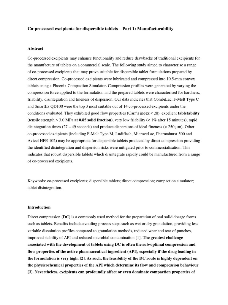 Tuleu Manufacturability Revised Clean PDF | PDF | Tablet (Pharmacy ...