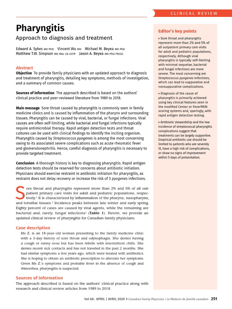 Pharyngitis: Diagnosis and Treatment Guide | PDF | Diseases And ...