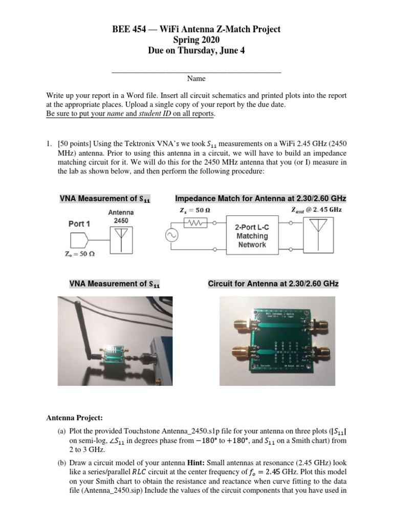 Antenna Matching VNA Project #2 | PDF | Antenna (Radio) | Electrical ...