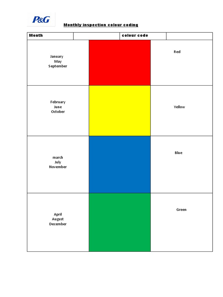Month Color Coding | PDF