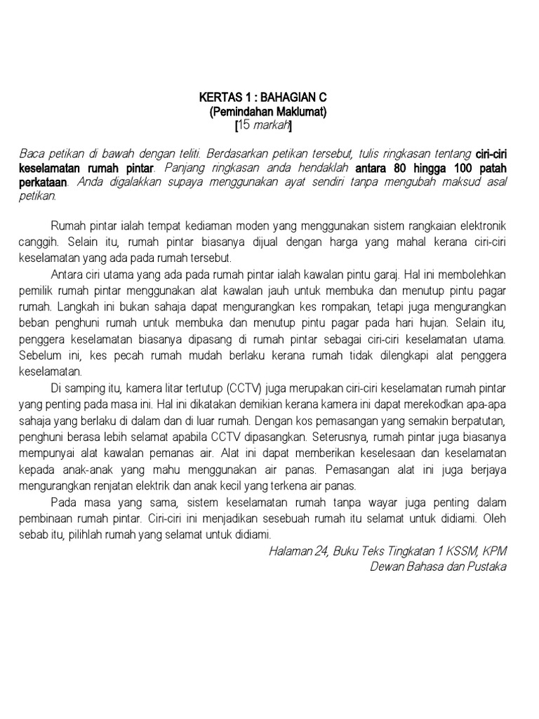 Soalan BM Ringkasan | PDF