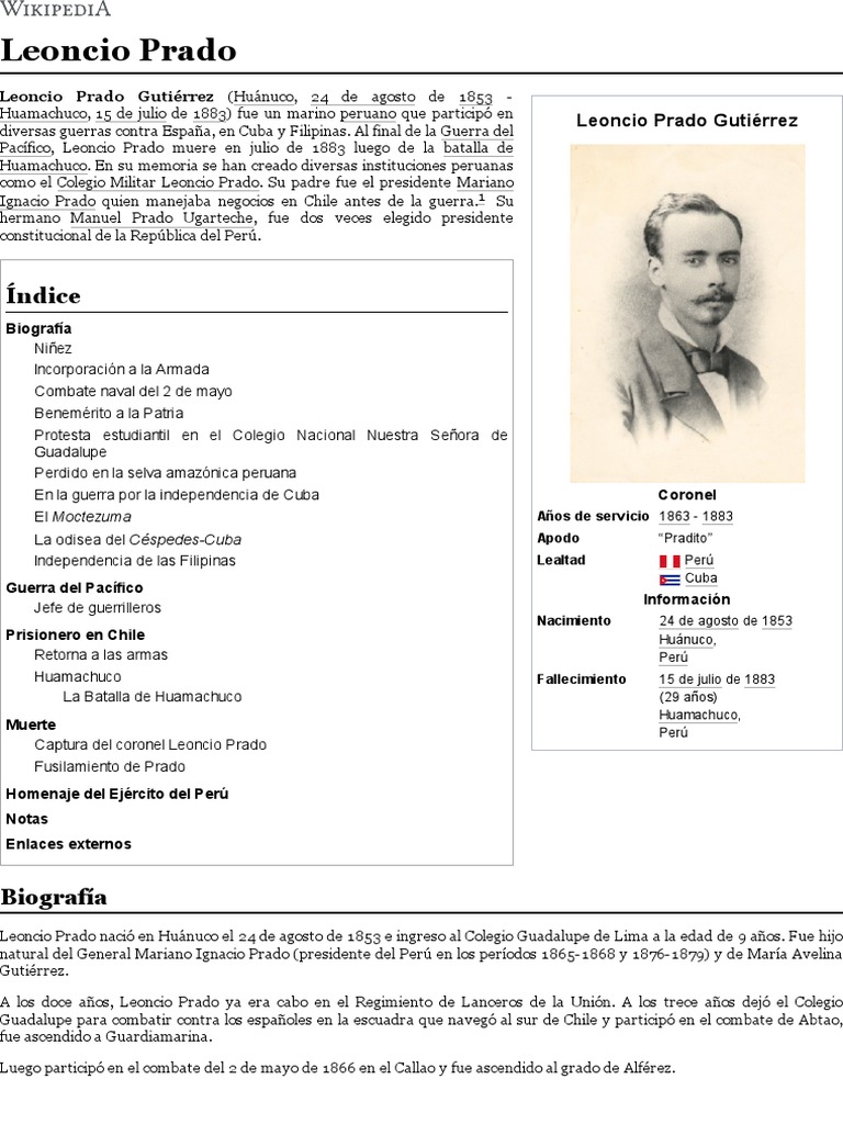 Leoncio Prado - Wikipedia, La Enciclopedia Libre | PDF | Ciencia ...