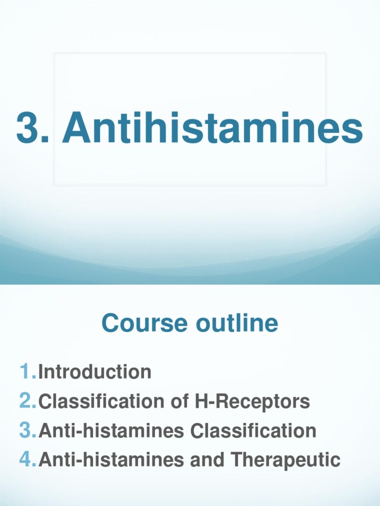 Antihistamines PDF | PDF | Allergy | Drugs Acting On The Nervous System