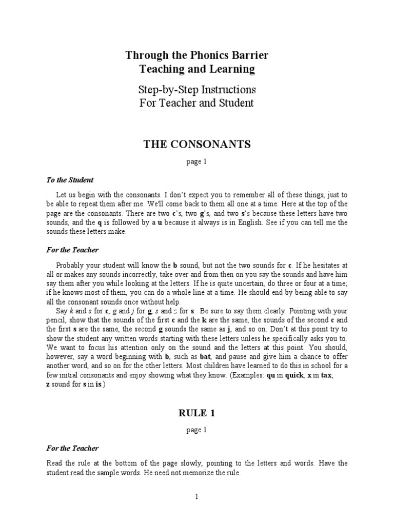 Step by Step Instructions PDF | PDF | Syllable | Consonant