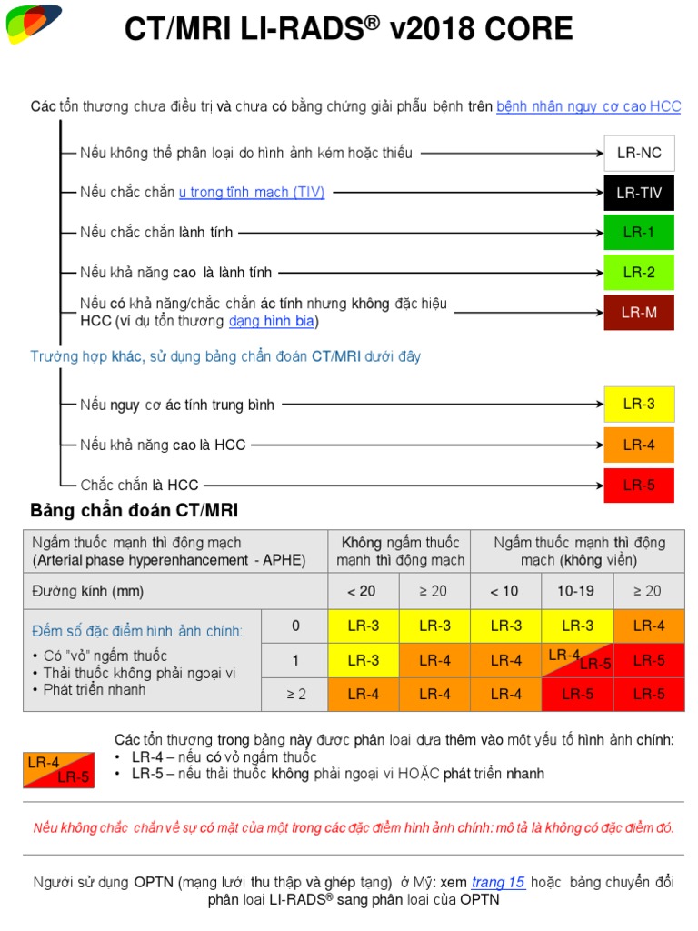 LI-RADS 2018 CT MRI Core Vietnamese | PDF