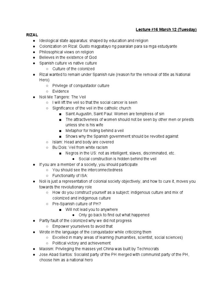 Lecture #16 (March 12 Tuesday) | PDF | Tagalog Language