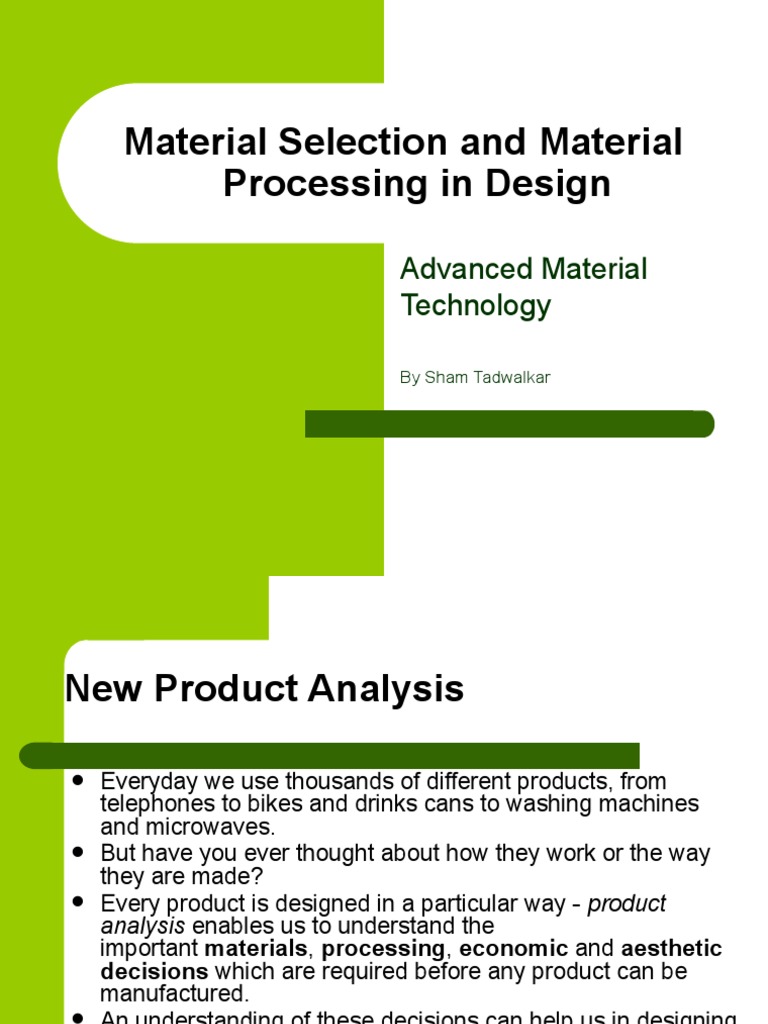 Material Selection and Material Processing in Design | PDF | Nature