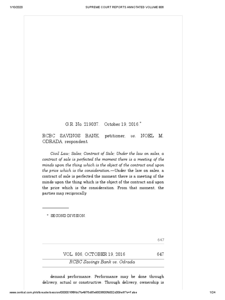 RCBC Savings Bank v. Odrada | PDF | Cheque | Legal Concepts